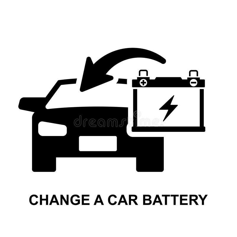 Change a Car Battery Icon Isolated on Background Stock Vector ...
