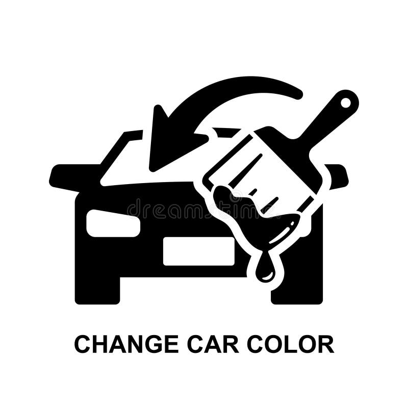 Change Car Color Icon. Car Color Replacement Isolated on Background ...