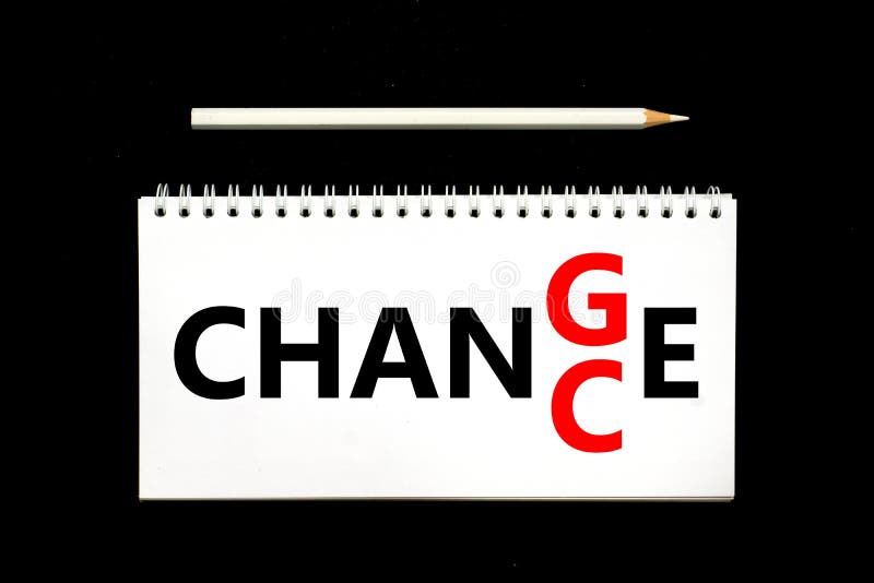Change and Chance Words in Notepad - Self Improvement Motivation Stock ...