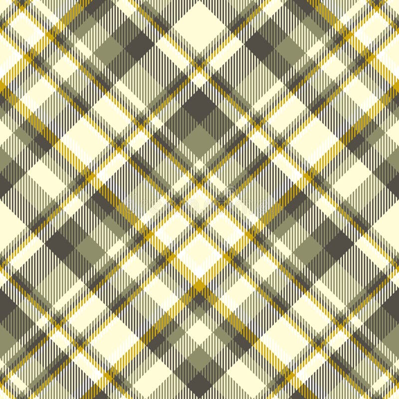 Seamless Diagonal Plaid Pattern in Green, Mustard, Black, Cream and ...
