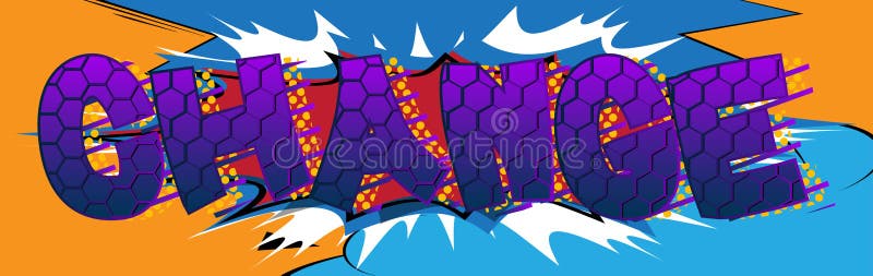 Change. Comic Book Word Text on Abstract Comics Background Stock Vector ...