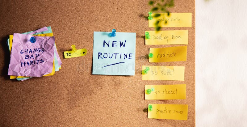 Change Concept. Managing New Routine from Old To New Habits by Sticky ...