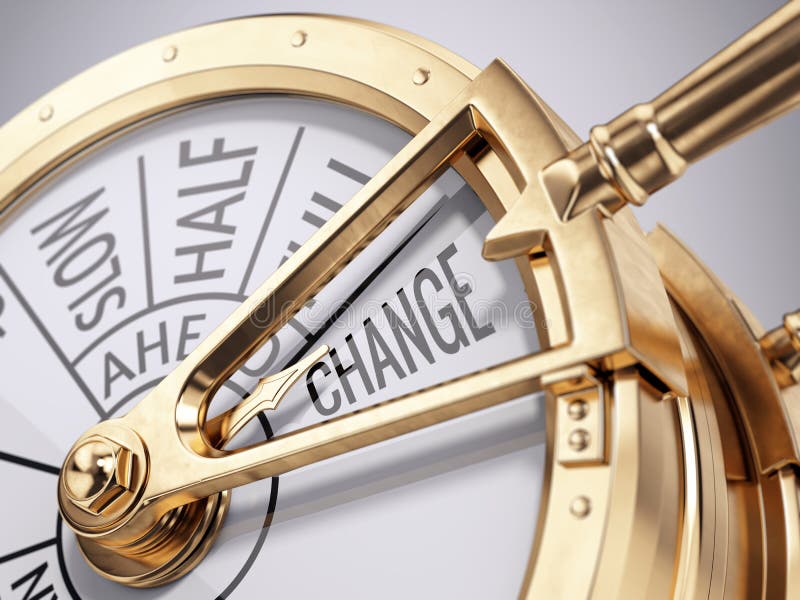 Change Concept - Ships Engine Room Telegraph on Change Direction Stock ...