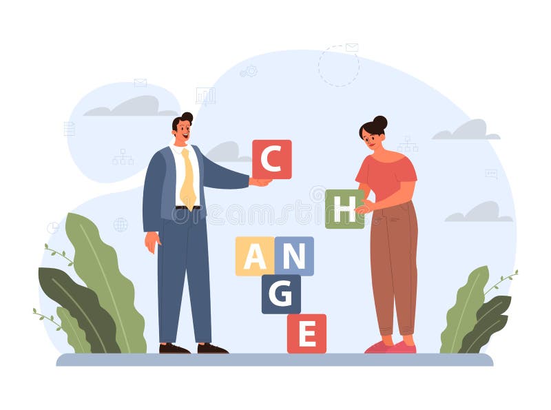 Change Concept. Transformation and Evolution Metaphor Stock Vector ...