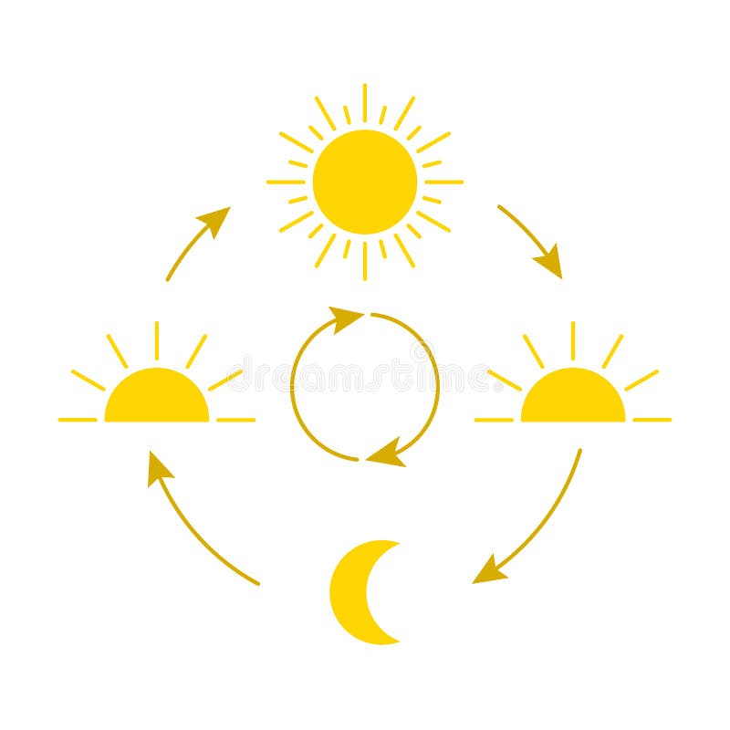 Day and Night Cycle Diagram Vector Illustration Stock Vector ...
