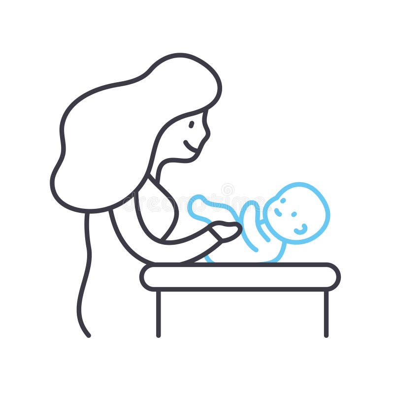 Change a Diaper Line Icon, Outline Symbol, Vector Illustration, Concept ...