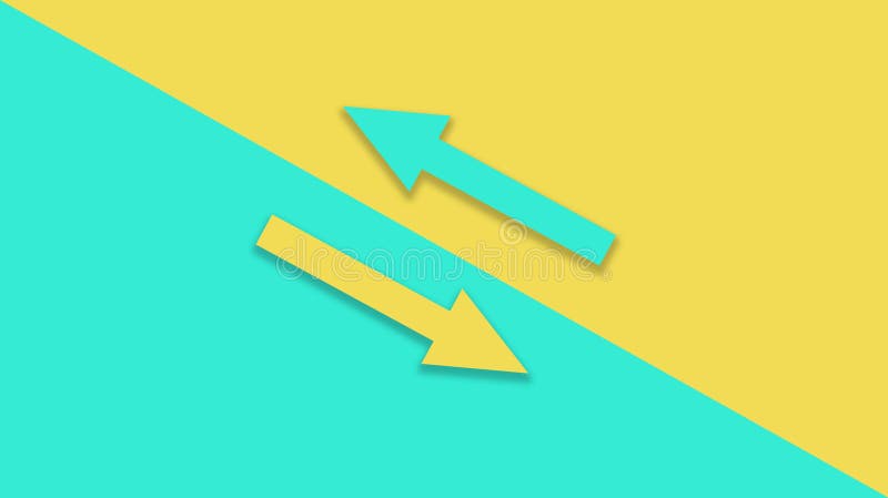 Change of Direction, Arrows in Different Directions on a Yellow and ...