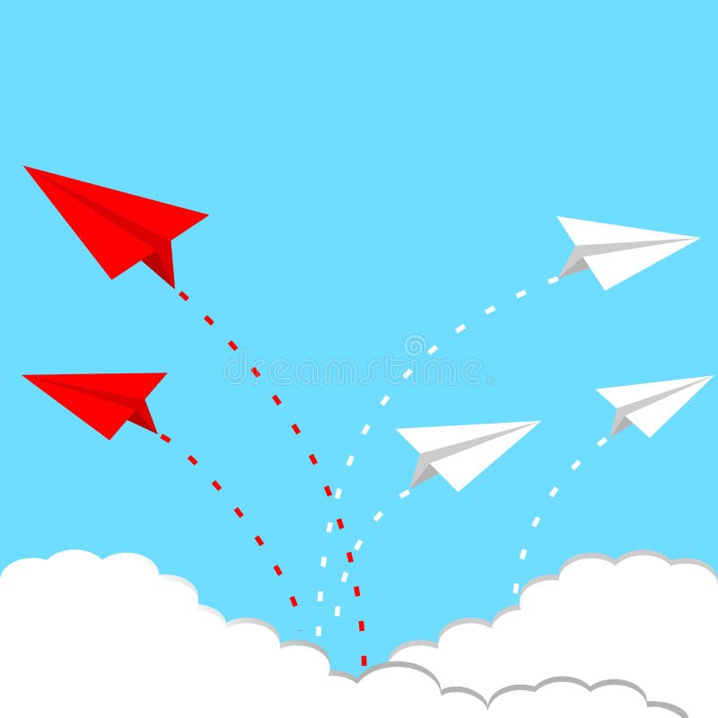 Change Direction - Business Background Vector Illustration. Airplane ...