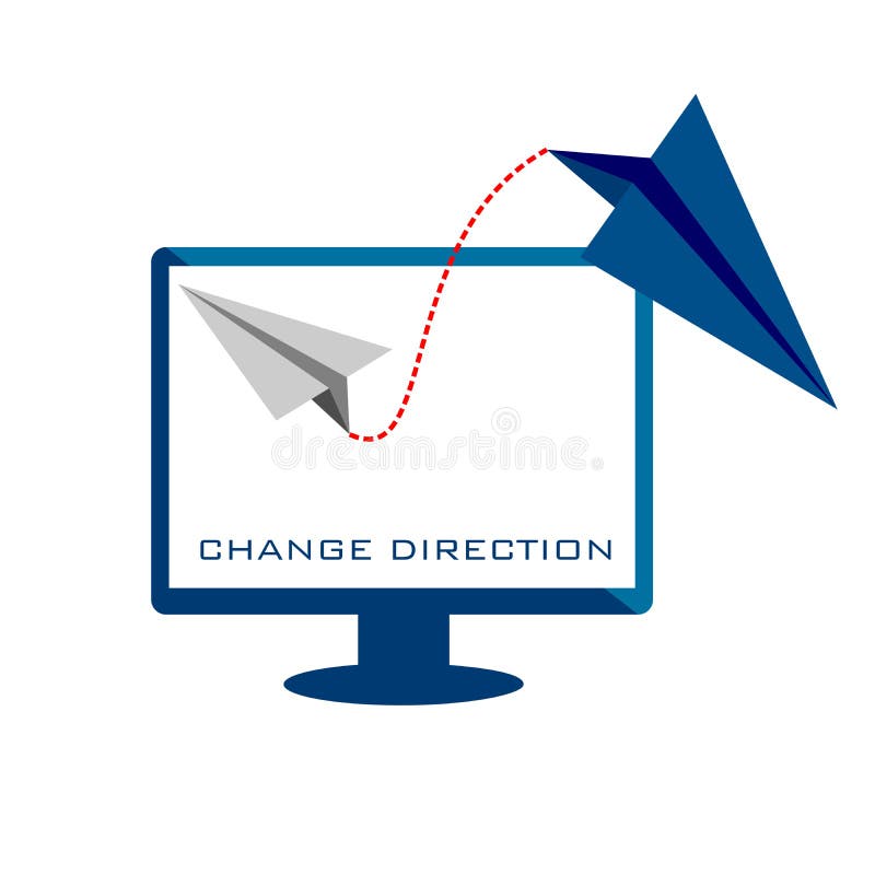 Change Direction - Business Concept Vector Illustration. Airplane ...