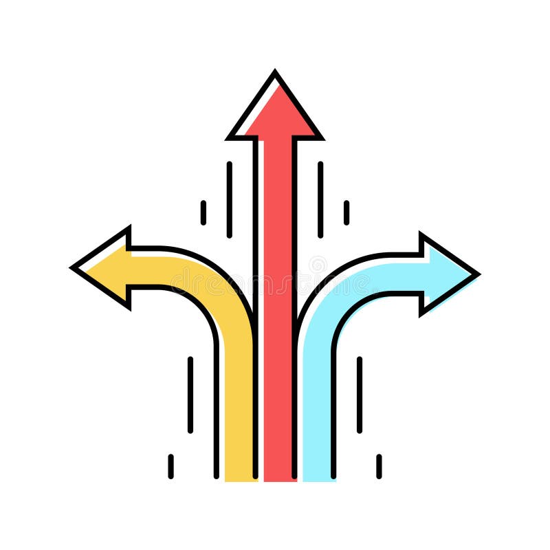 Change Direction Succes Challenge Color Icon Vector Illustration Stock ...
