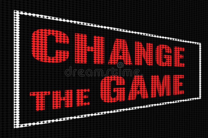 Change the Game Red Text on Dark Screen Stock Illustration ...