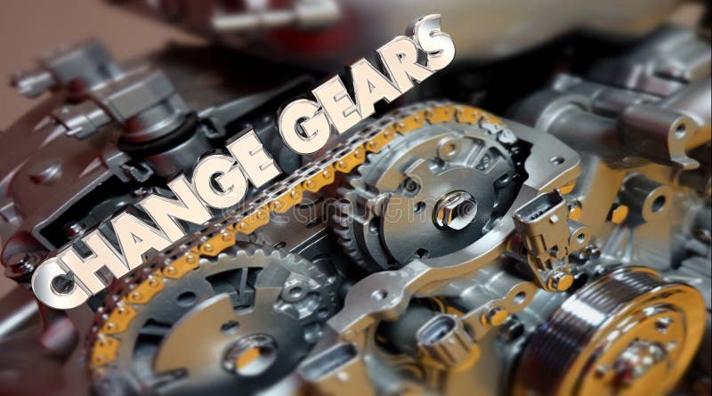 Change Gears Engine Evolve Shift Word Stock Illustration - Illustration ...