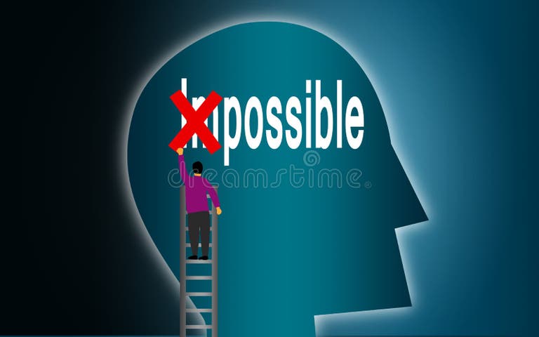 Change Impossible To Possible with Human Head Stock Illustration ...