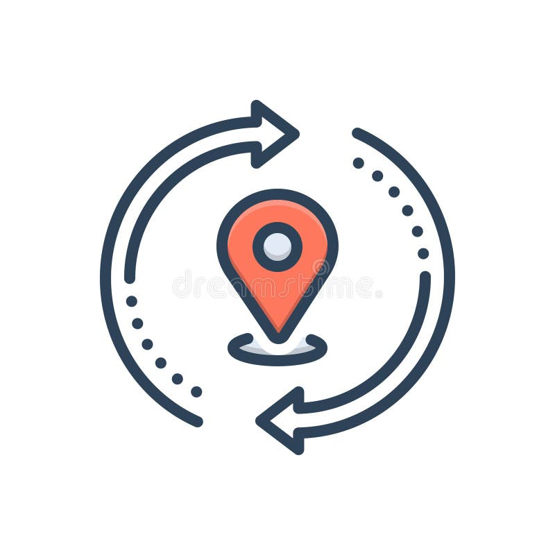 Color Illustration Icon for Change Location, Change and Direction Stock ...