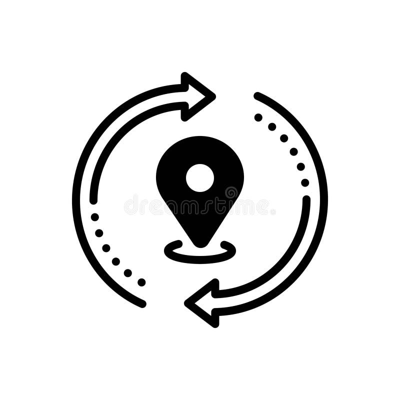 Black Solid Icon for Change Location, Change and Direction Stock Vector ...