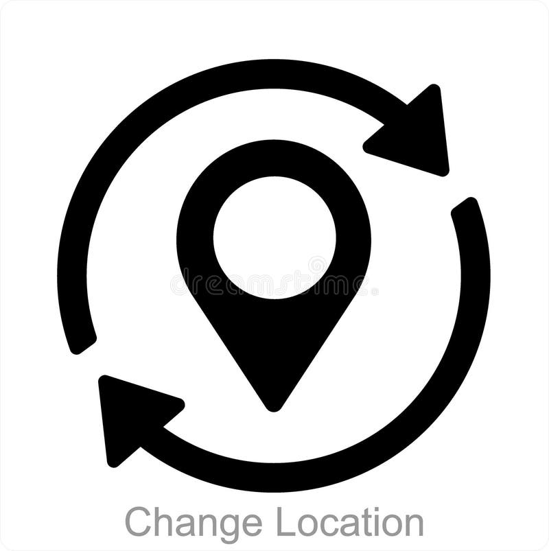 Change Location and Map Icon Concept Stock Vector - Illustration of ...