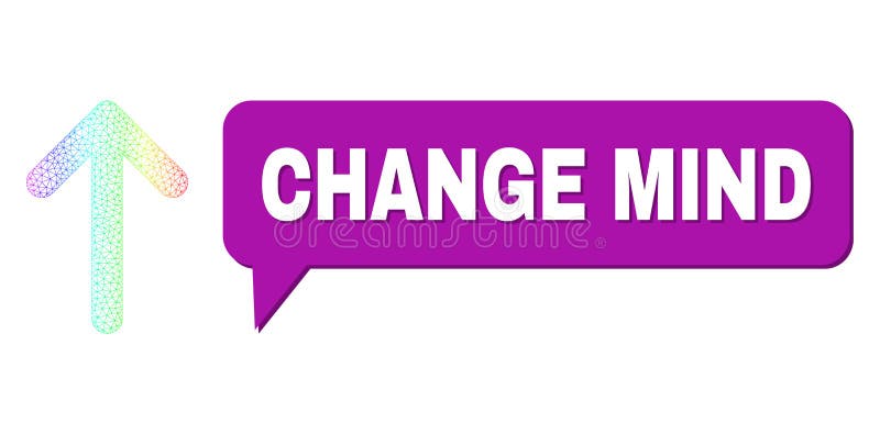 Spectral Network Gradient Arrow Up Icon and Change Mind Chat Cloud with ...