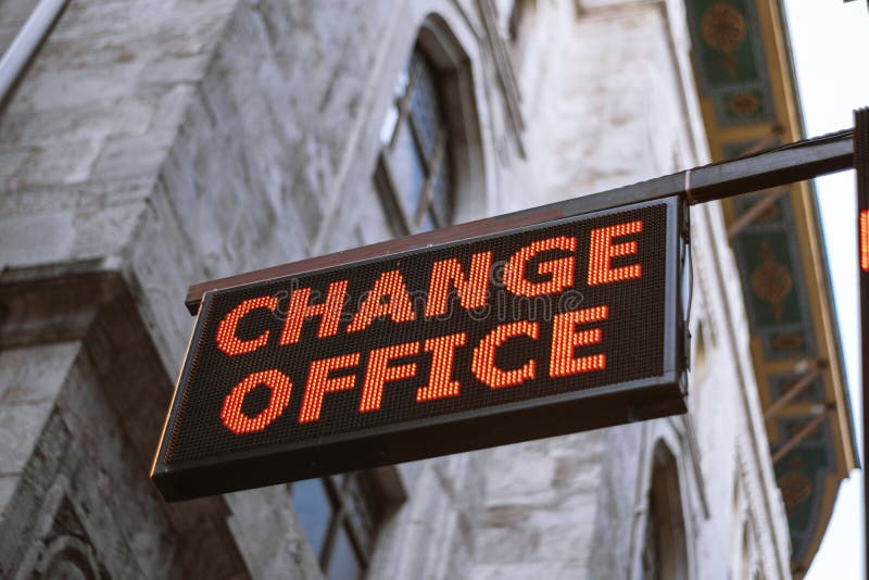 Change office sign stock image. Image of city, money - 113149079