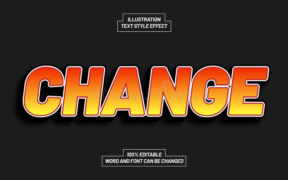 Change Orange Text Style Effect Stock Vector - Illustration of header ...