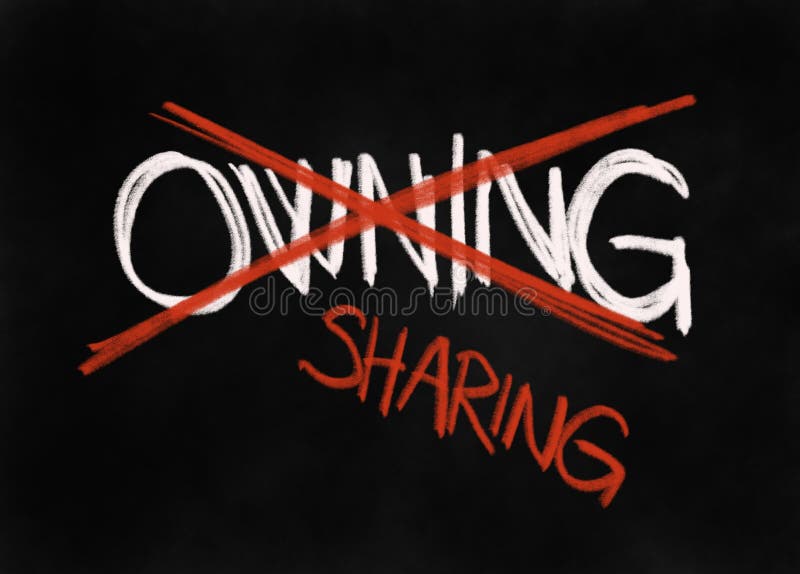 Change from Owning To Sharing Stock Illustration - Illustration of ...