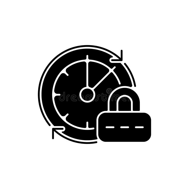 Change Password Black Glyph Icon Stock Vector - Illustration of padlock ...