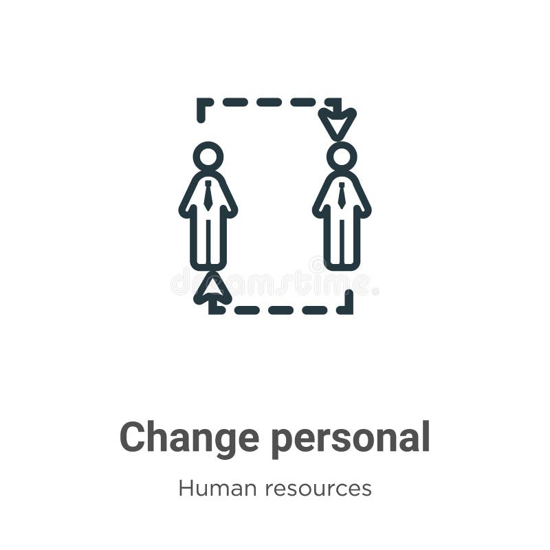 Change Personal Outline Vector Icon. Thin Line Black Change Personal ...