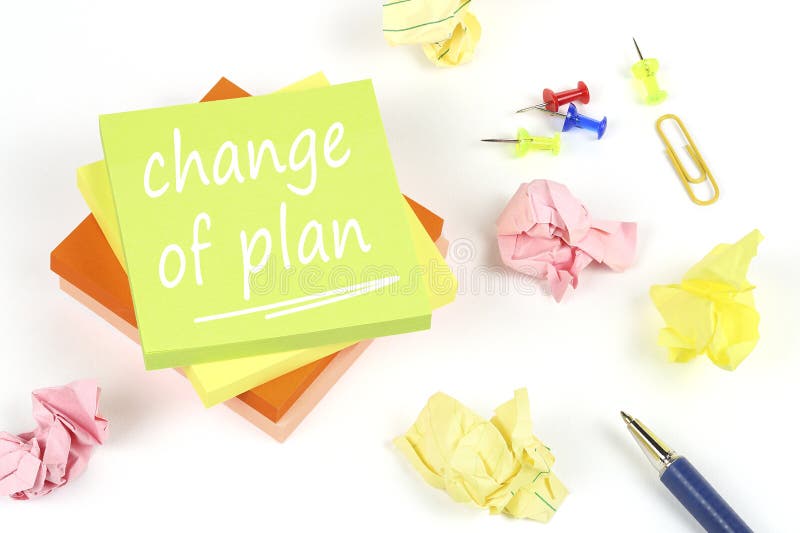 Change of plan stock image. Image of concept, paper - 161705961