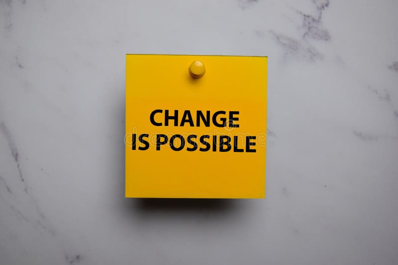 Change is Possible Write on Sticky Note Isolated on Office Desk Stock ...