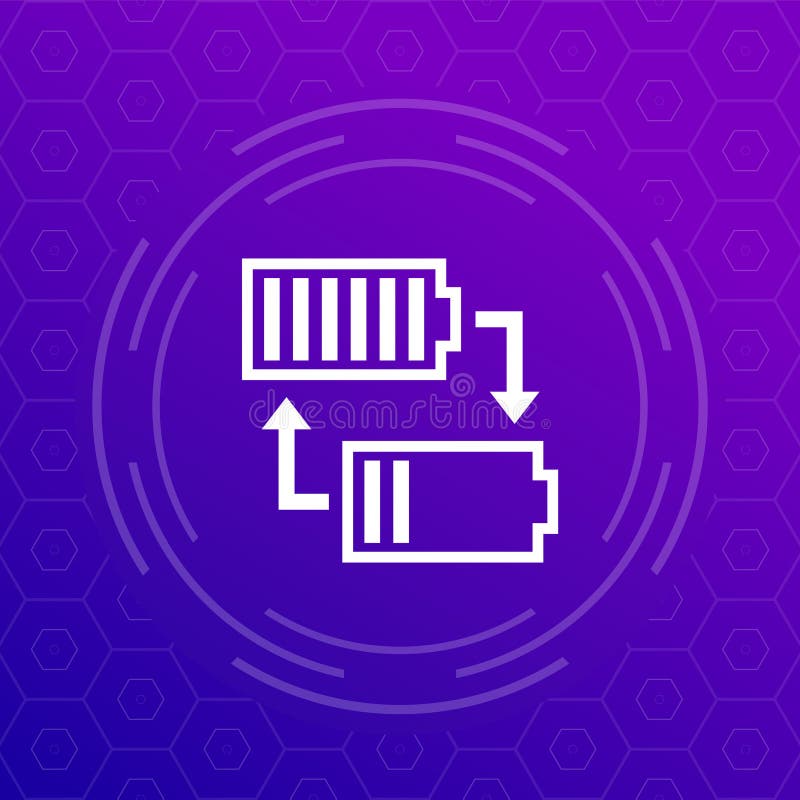 Replace Battery Icon on Dark Stock Vector - Illustration of battery ...