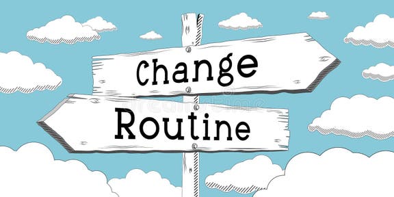 Change and Routine - Outline Signpost with Two Arrows Stock ...