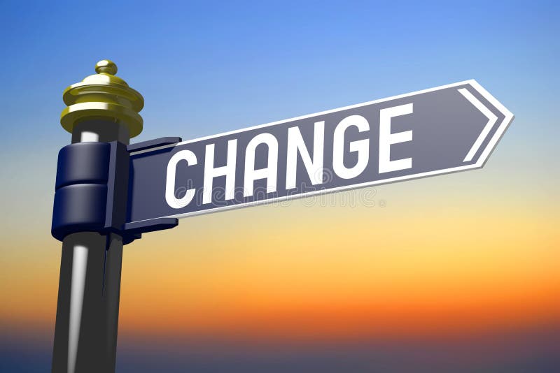 Change - Signpost with One Arrow, Cartoon Character Stock Illustration ...