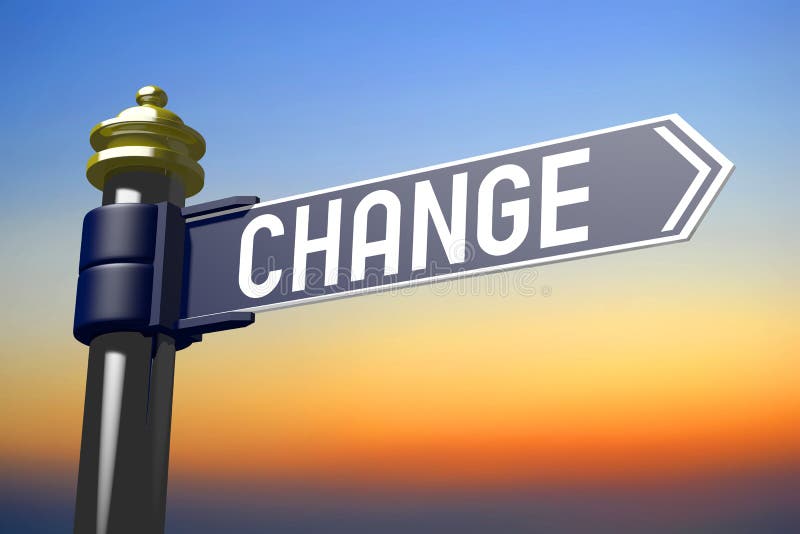 Change - Signpost with One Arrow, Cartoon Character Stock Illustration ...