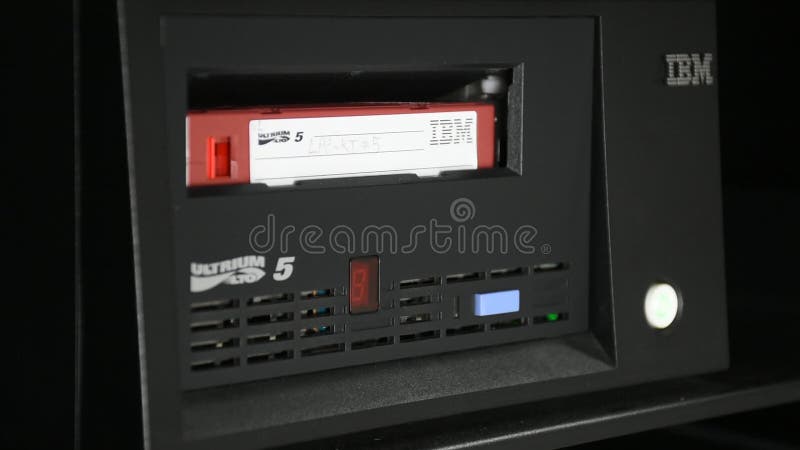 Remove Tape from the Tape Drive on Computer Server Stock Video - Video ...