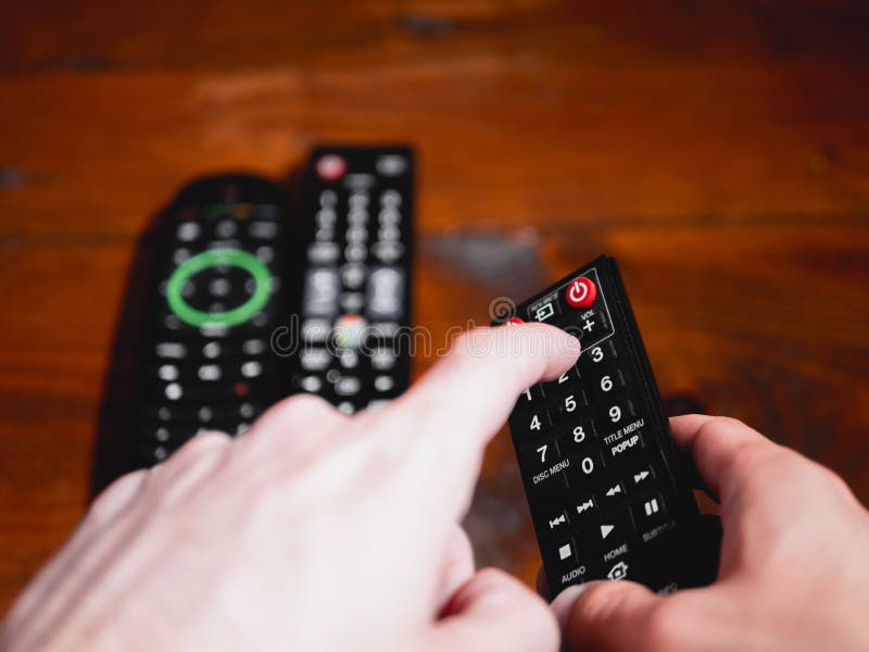 Switch Channel in Television with Remote Control Stock Image - Image of ...