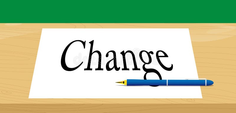 Change Text on White Paper with Pen. Stock Vector - Illustration of ...