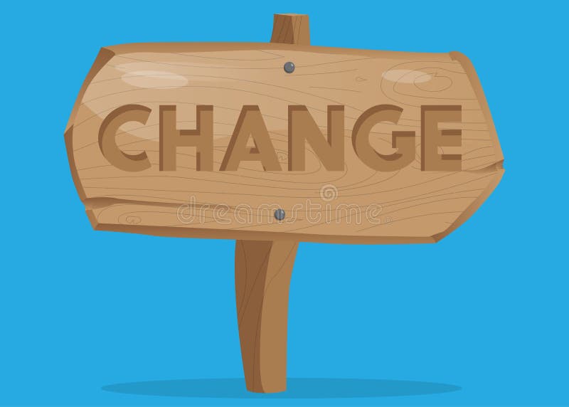 Change Text on Wooden Sign. Cartoon Vector Illustration Stock Vector ...