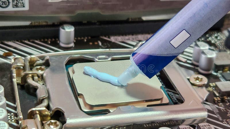 Change of Thermal Paste To PC Processor Stock Image - Image of hardware ...