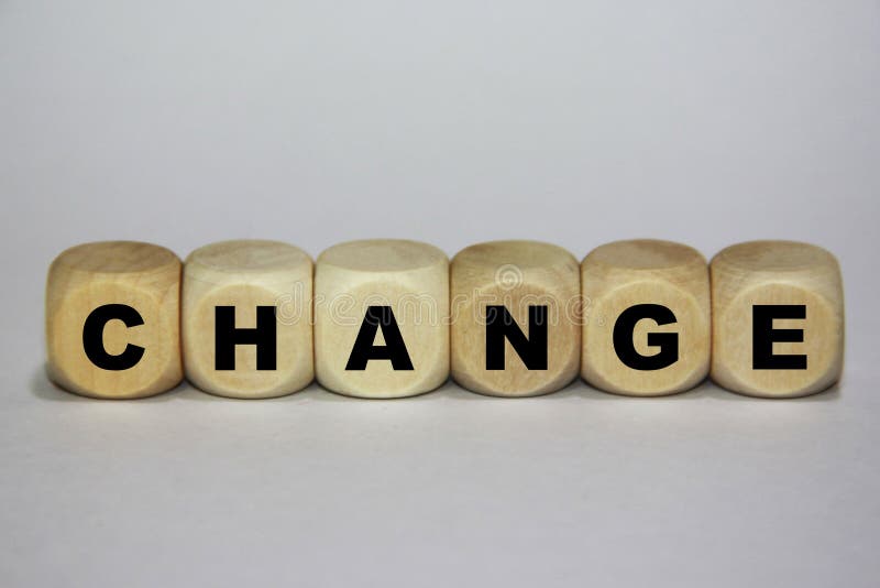 Change Title - Wooden Cubes Concept - White Background Stock Photo ...