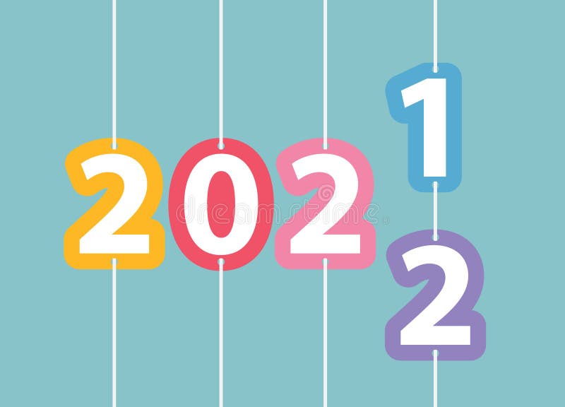 Change from 2021 To 2022, Colorful Numbers Hanging on Strings Stock ...