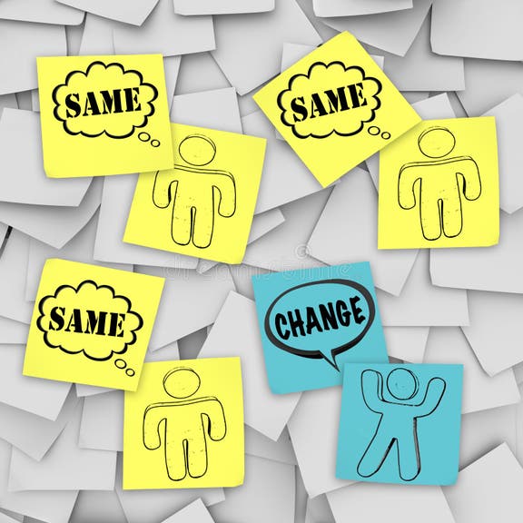 Change Vs Same - Sticky Notes Stock Illustration - Illustration of ...
