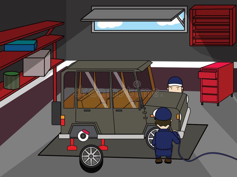 Change Wheel and Repair Car. Stock Vector - Illustration of isolated ...