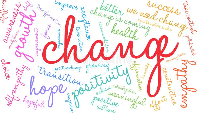 Change Word Cloud stock vector. Illustration of constructive - 206175996
