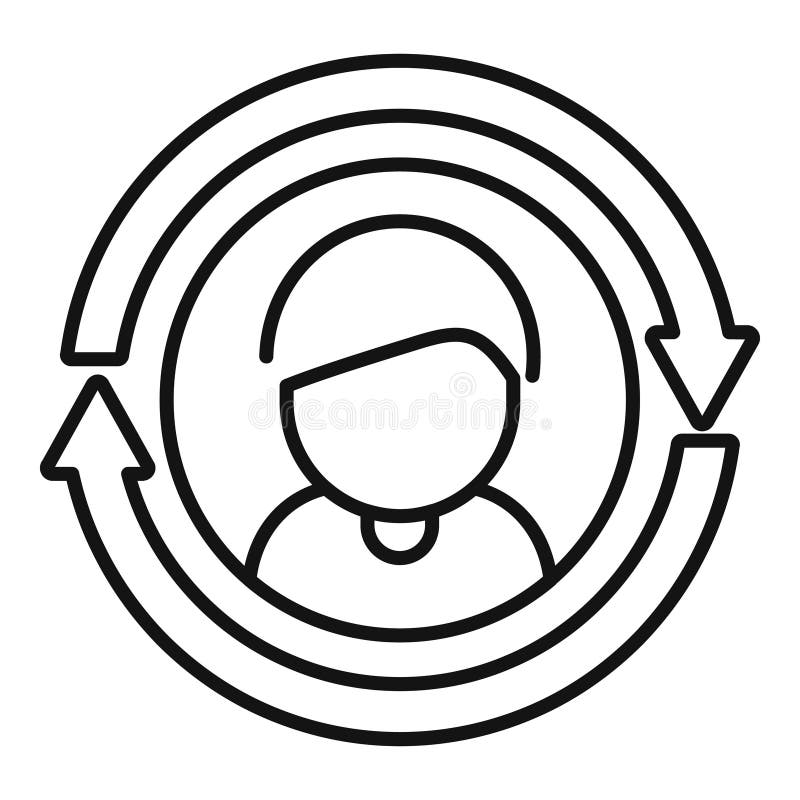Change Worker Person Icon Outline Vector. Profile Job Stock ...
