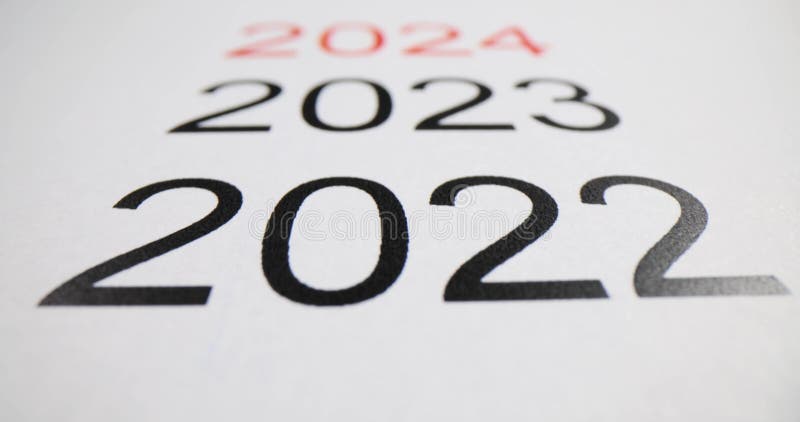 Change of Year from 2018 To 2024 Stock Footage - Video of list ...