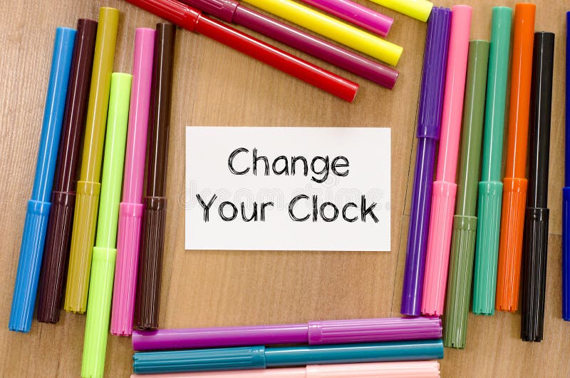 Change Your Clock Text Concept Stock Illustration - Illustration of ...