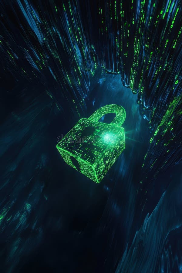 Change Your Password Day Digital Security Lock with Green Matrix Code ...