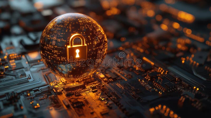 Change Your Password Day Digital Security Sphere on Circuit Board ...