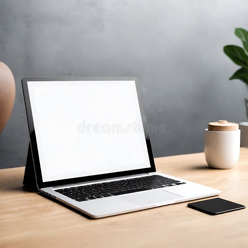 Changeable Laptop Screen Mockup Design Template Stock Illustration ...