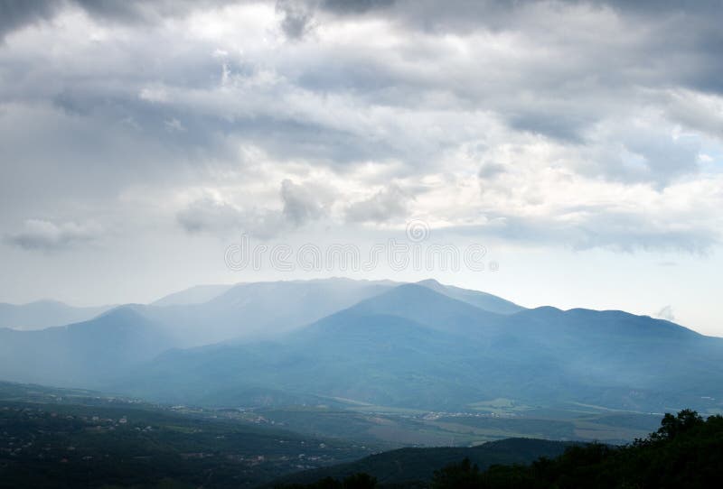 Changeable Weather in Mountains. Stock Image - Image of climate, stormy ...
