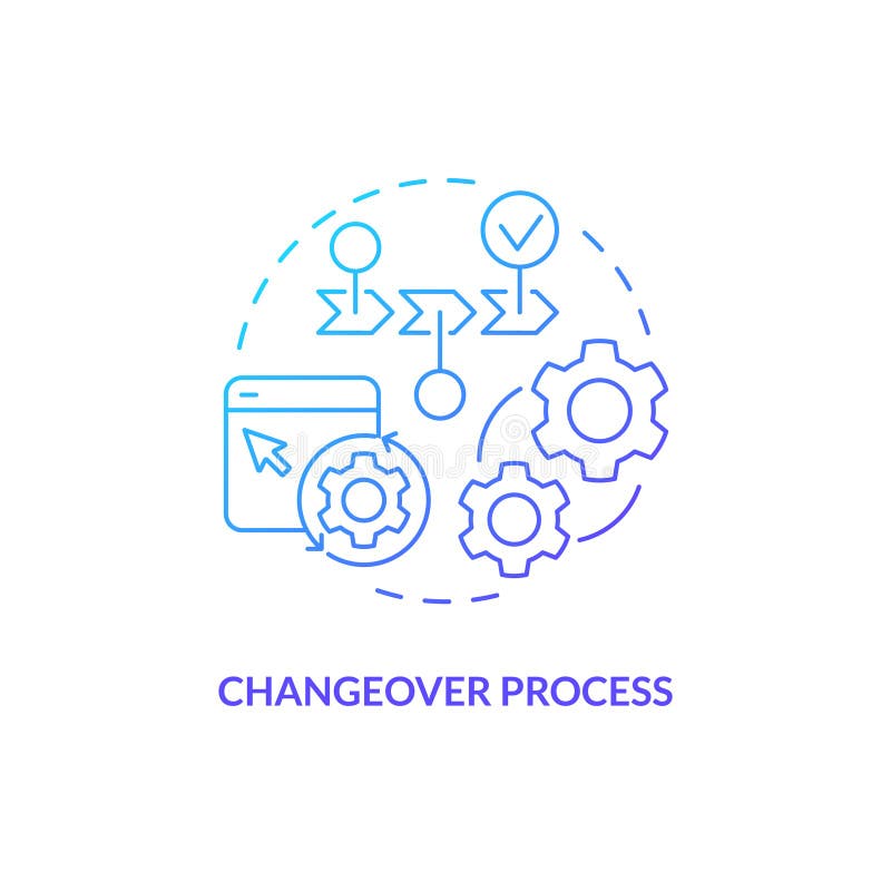 Changeover Process Blue Gradient Concept Icon Stock Vector ...